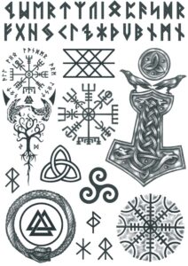 viking tattoo set 2 - norse tattoos/viking temporary tattoo set