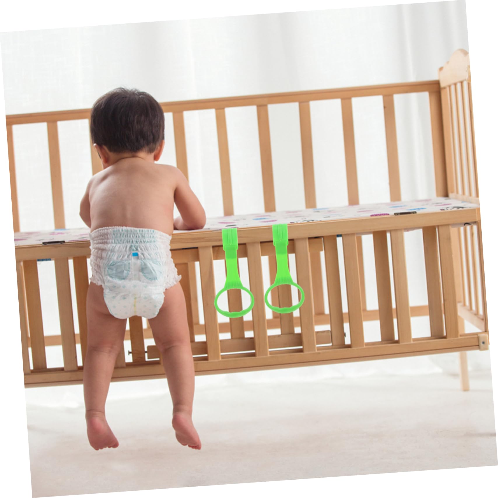 ibasenice 1 Pair Baby Items Baby playpen Baby Bed Cribs cot pp Baby Crib Hanging Rings Pull Rings for Baby Crib Rings for Infant Crib playpen Pull up Rings Baby Balance Exercise Ring Toddler