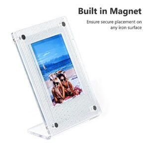 Picture Frame, Easy Cleaning Clear Table Top Photo Frame Acrylic Robust for Cards (Transparent (Wave Pattern))