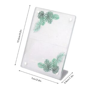 Picture Frame, Easy Cleaning Clear Table Top Photo Frame Acrylic Robust for Cards (Monstera Leaves)