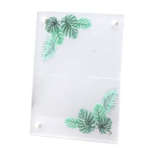 Picture Frame, Easy Cleaning Clear Table Top Photo Frame Acrylic Robust for Cards (Monstera Leaves)