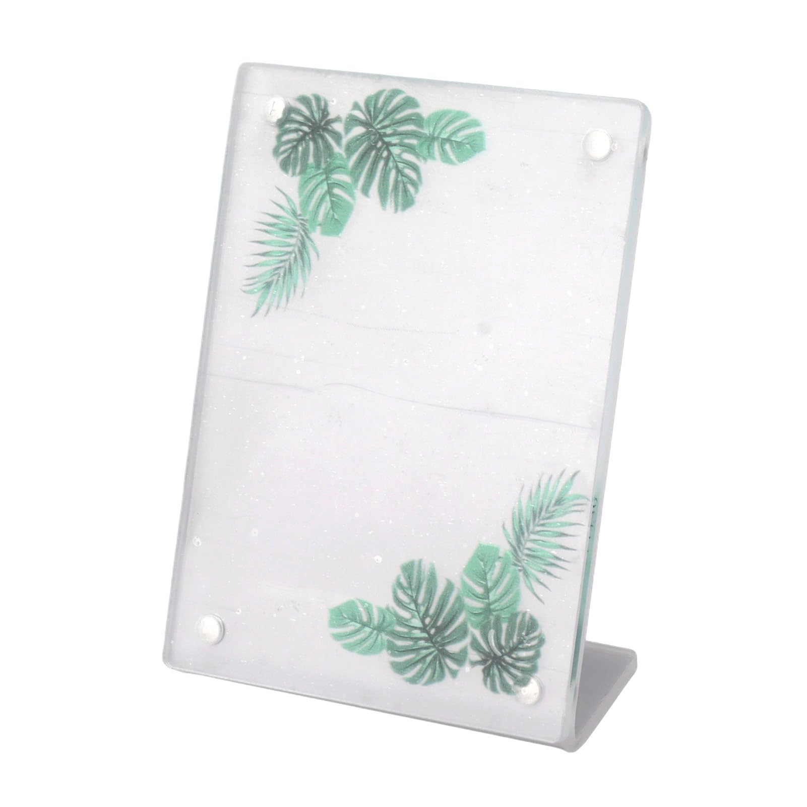 Picture Frame, Easy Cleaning Clear Table Top Photo Frame Acrylic Robust for Cards (Monstera Leaves)