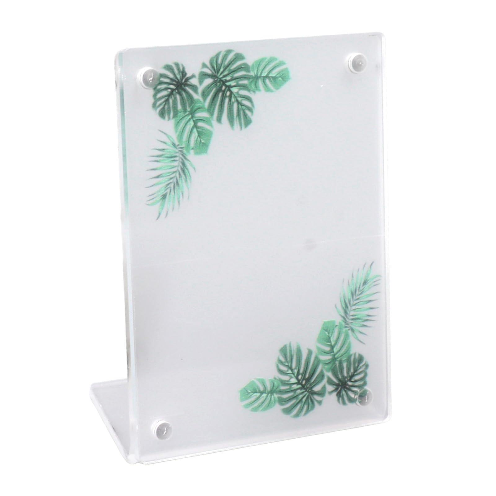 Picture Frame, Easy Cleaning Clear Table Top Photo Frame Acrylic Robust for Cards (Monstera Leaves)