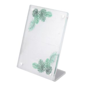 Picture Frame, Easy Cleaning Clear Table Top Photo Frame Acrylic Robust for Cards (Monstera Leaves)