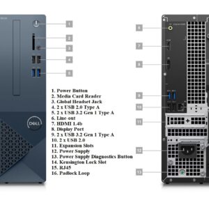 DELL 2023 Inspiron 3020S Small Desktop Computer, Intel Core i5-13400,Intel UHD 730 Graphics,Bluetooth,WiFi, Windows 11 Pro, Services Included (16GB RAM | 1TB SSD)