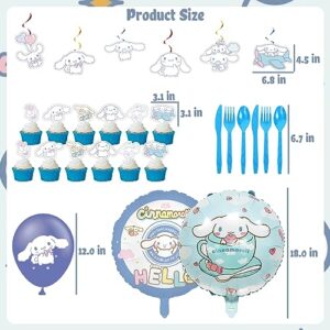 Kawaii Birthday Party Decorations Include Banner, Balloon, Tablecloth, Plates, Tattoo Sticker, Backdrop for Kawaii Birthday Party Supplies