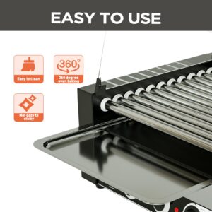 30 Hotdog Roller Machine with Bun Warmer,1700w Stainless 11 Hot Dog Roller,Commercial Grade,Hot Dog Sausage Grill Cooker Perfect for Parties and Home