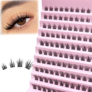 losha lash clusters wispy diy lash extension 8-16mm eyelash clusters 110pcs natural cluster lashes at home d curl fluffy eyelash extensions (fairy)