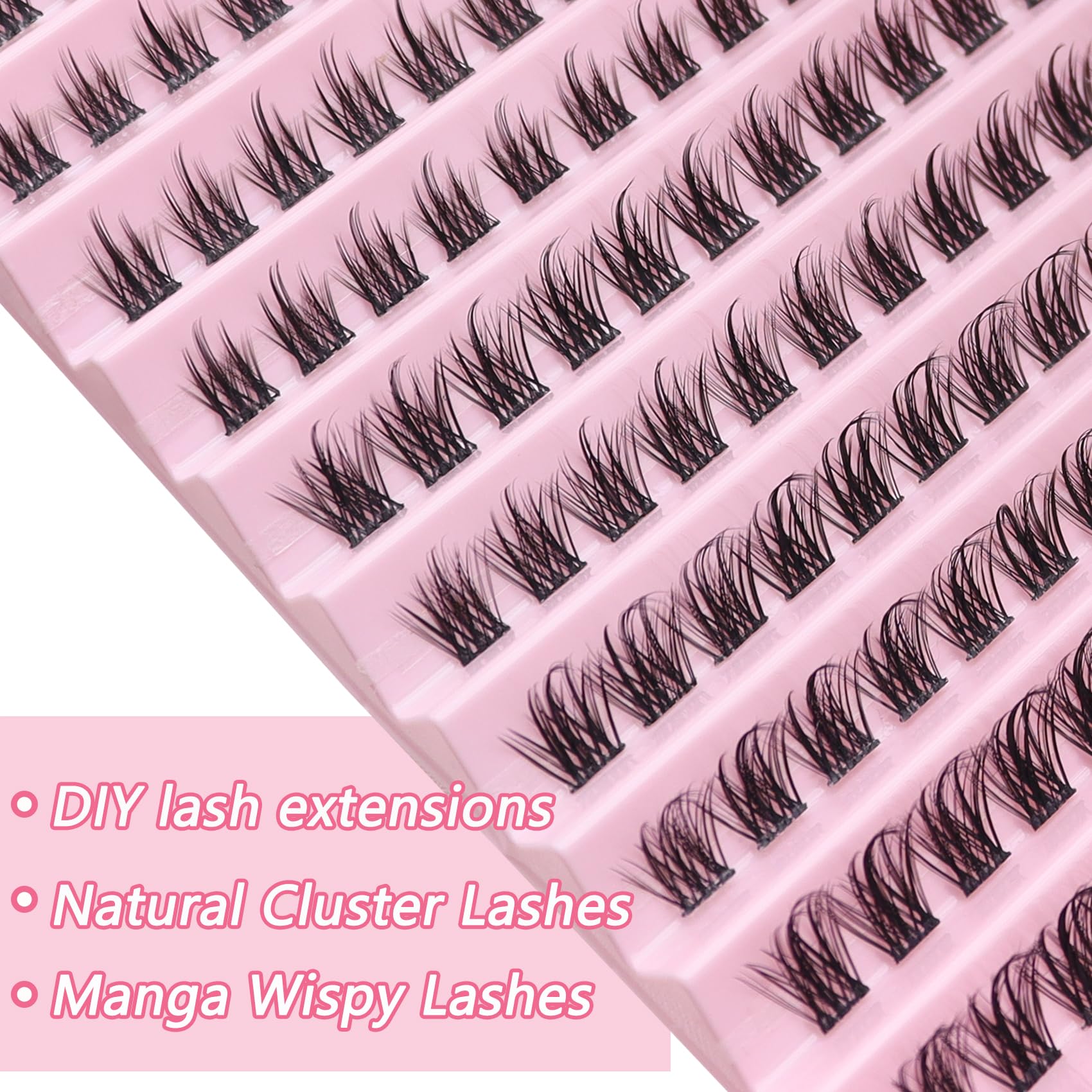 Losha Lash Clusters Wispy DIY Lash Extension 8-16mm Eyelash Clusters 110pcs Natural Cluster Lashes at Home D Curl Fluffy Eyelash Extensions (Fairy)