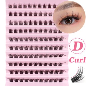 Losha Lash Clusters Wispy DIY Lash Extension 8-16mm Eyelash Clusters 110pcs Natural Cluster Lashes at Home D Curl Fluffy Eyelash Extensions (Fairy)