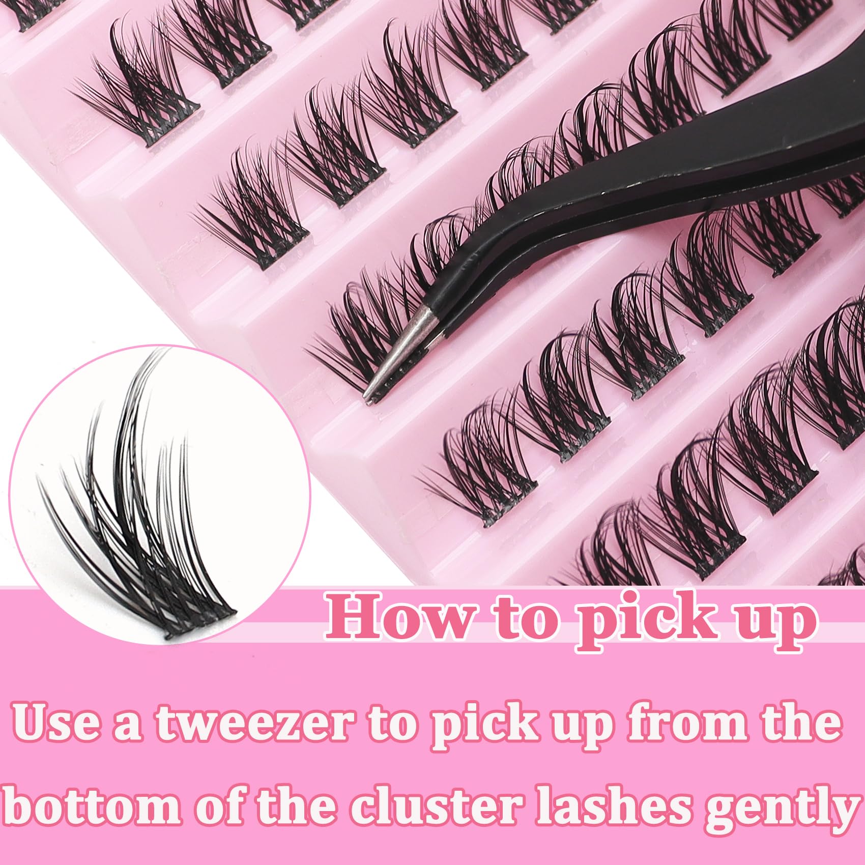 Losha Lash Clusters Wispy DIY Lash Extension 8-16mm Eyelash Clusters 110pcs Natural Cluster Lashes at Home D Curl Fluffy Eyelash Extensions (Fairy)