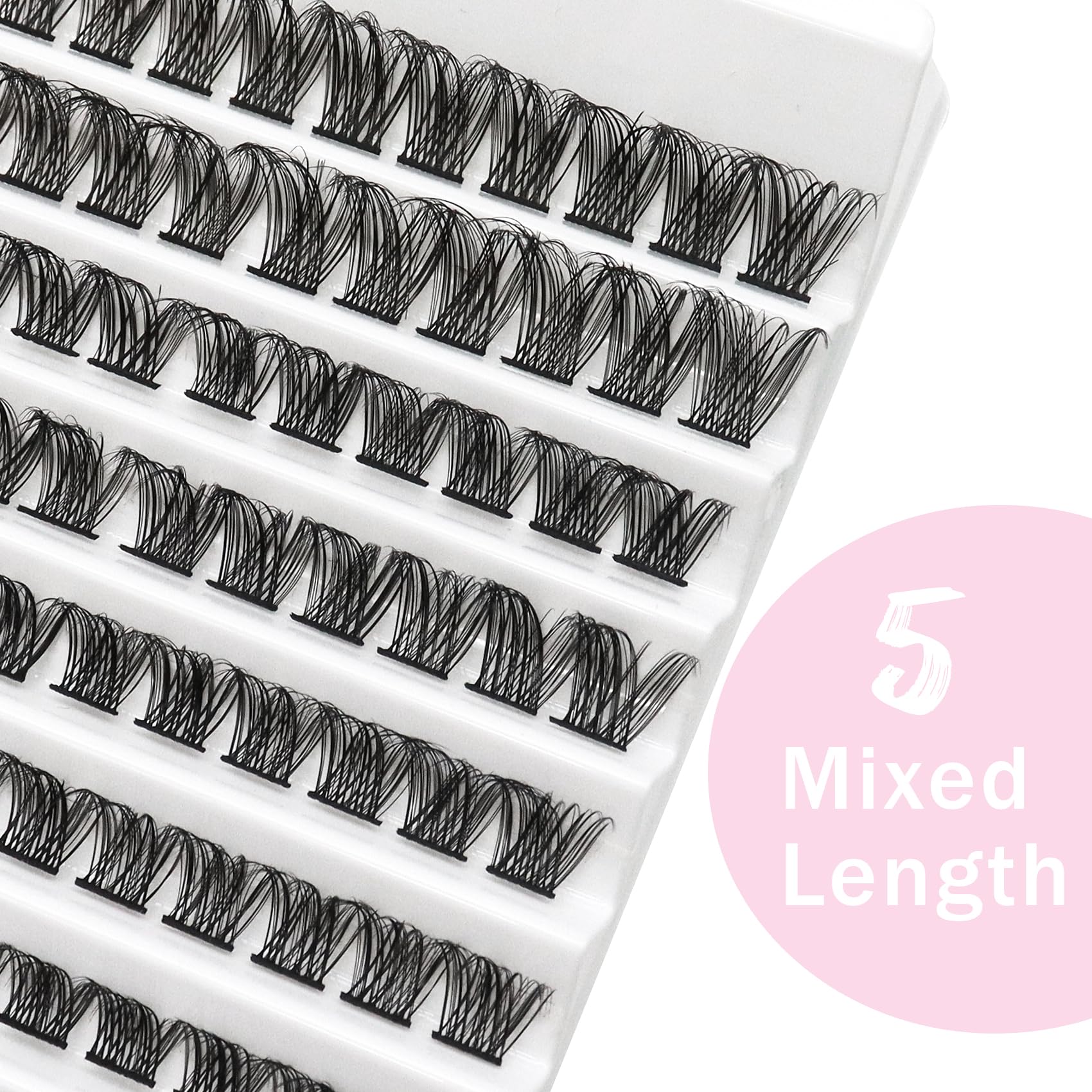 Ahrikiss Lash Clusters 120pcs D Curl Cluster Lashes 8-16mm Eyelash Clusters Wispy Individual Lashes Natural Look DIY Lash Extensions at Home Handmade Fluffy Eyelash Extension Clusters (Doris)