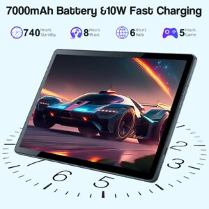 10.4 Inch 2K FHD Tablet Android 12 Tablets with Case, 16GB+128GB+1TB Octa-Core 2.0Ghz CPU Tablet PC, 2000 * 1200 IPS, 2.4G/5G WiFi BT, 5+13MP Dual Camera, 7000mAh Battery, Google Certified Tableta