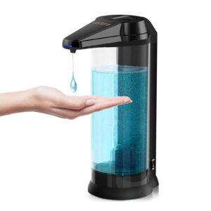 kesterra automatic soap dispenser, 17oz/500ml touchless battery operated liquid soap dispenser with 7levels adjustable soap volume, perfect for commercial or household use, black