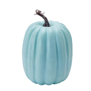 BINPURE Fall Decorations for Home Artificial Fake Pumpkins Thanksgiving Pumpkins Set Lifelike Wedding Tables Centerpieces Halloween Home Decoration (SST-Light Blue, 7 PCS)