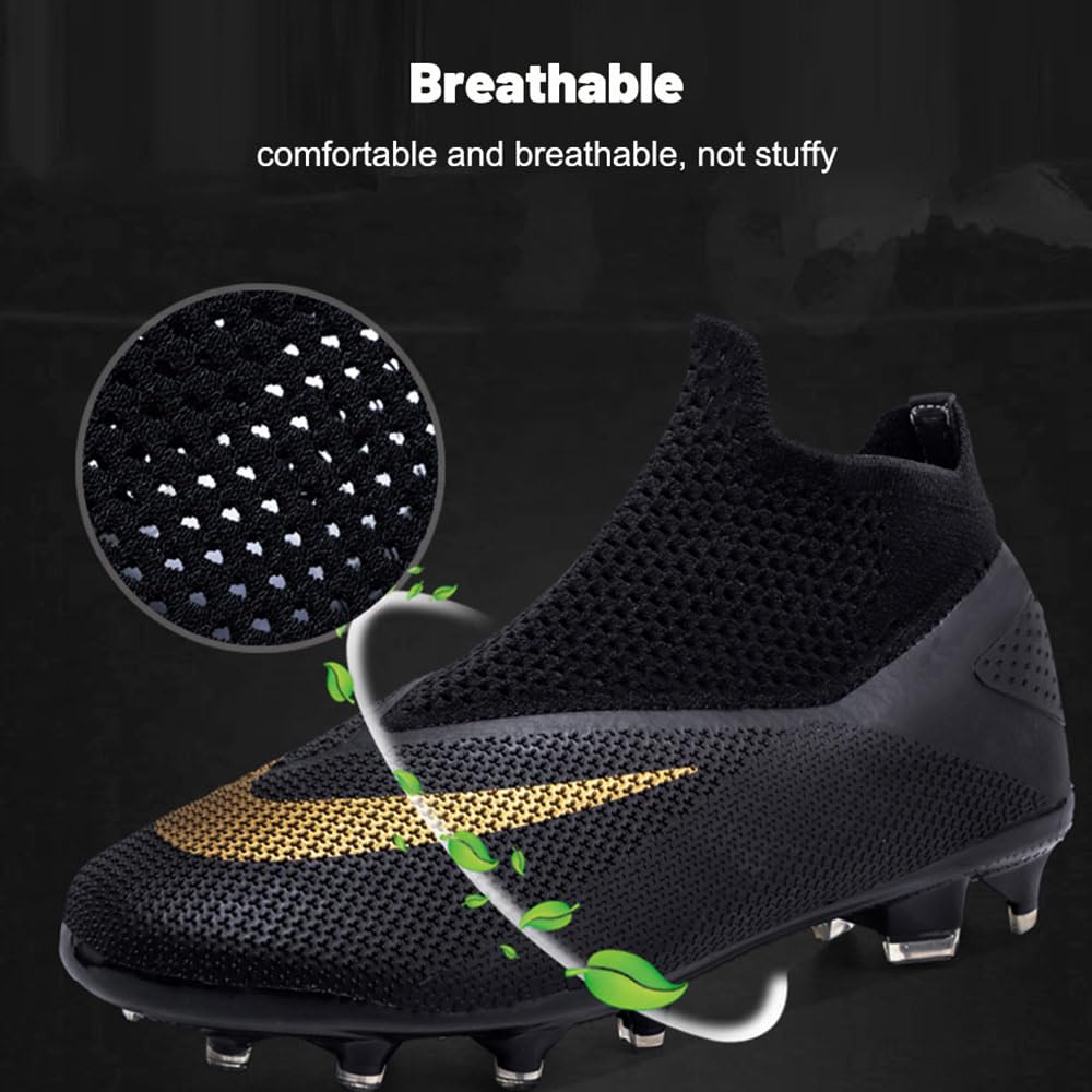 AOSENSS Unisex High-Top Ankle Care Football Shoes Soccer Cleats Fashion Comfy Walking Outdoor Indoor Training Athletic Sneakers