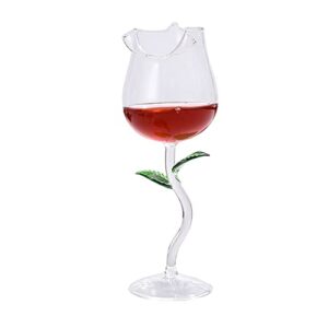 Rose Wine Glasses, Unique Shape Wine Glass, Red Wine Glass Cups, Wine Flower Goblet for Party, Wedding, Valentine's Day, and Romantic Dinners