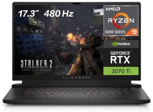 dell 2023 alienware m17 r5 17.3" fhd 480hz gaming laptop computer, octa-core amd ryzen 9 6900hx (beat i9-12900h), 64gb ddr5 ram, 4tb pcie ssd, geforce rtx 3070 ti 8gb, wifi 6, rgb kb, windows 11 pro