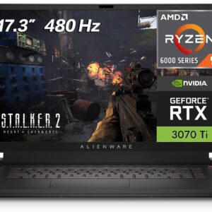 Dell 2023 Alienware m17 R5 17.3" FHD 480Hz Gaming Laptop Computer, Octa-Core AMD Ryzen 9 6900HX (Beat i9-12900H), 64GB DDR5 RAM, 4TB PCIe SSD, GeForce RTX 3070 Ti 8GB, WiFi 6, RGB KB, Windows 11 Pro