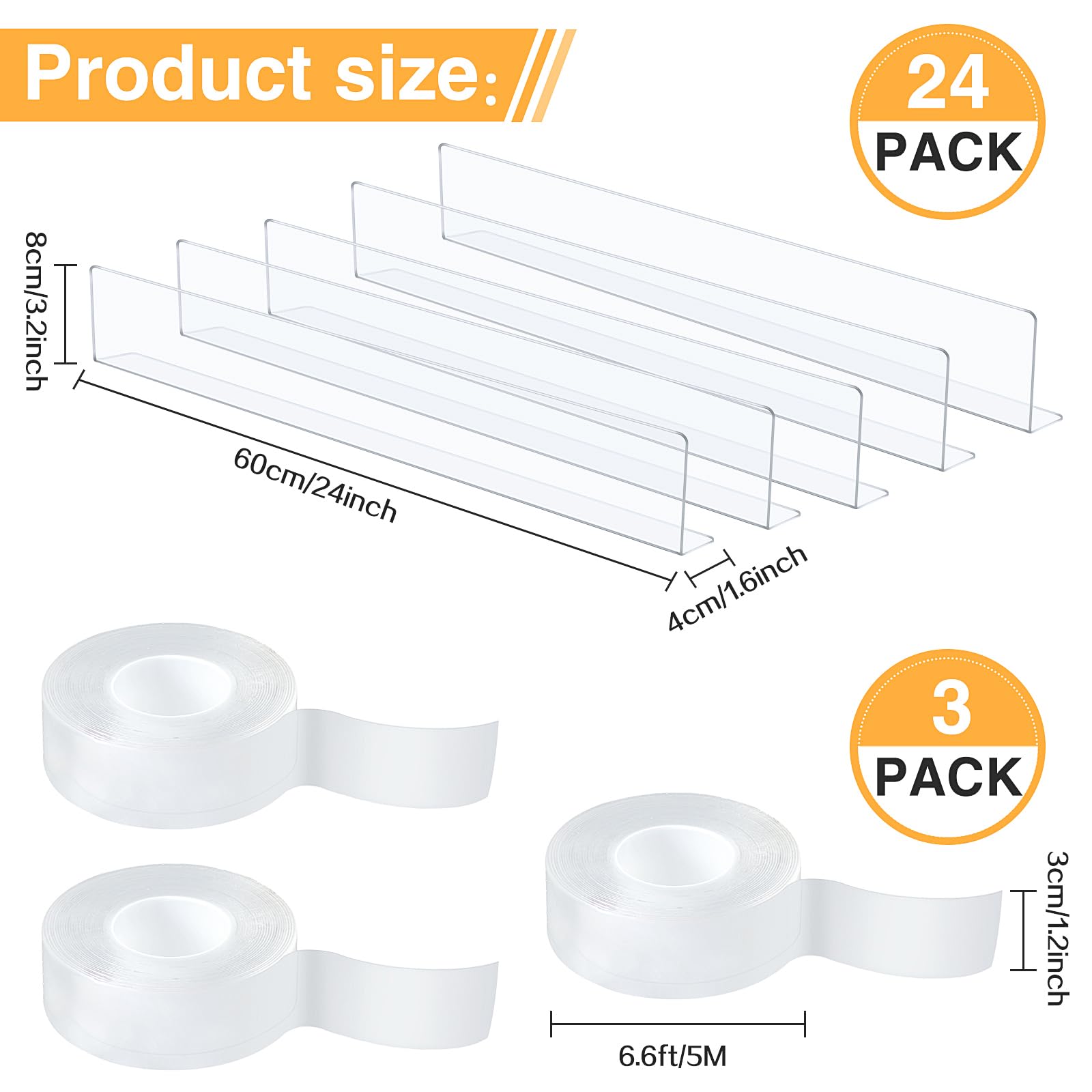 Soaoo 24 Pcs Clear Toy Blockers for Furniture 24'' L x 1.6'' W x 3.2'' H Under Bed Blocker Plastic Under Couch Blocker Couch Stoppers to Prevent Toys Pets from Getting Under Sofa Bed, Easy to Install