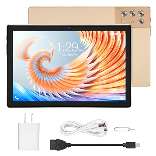 Tablet, 5.0 Gold Octa Core Processor 10.1 Inch Tablet 8MP Front 16MP Rear 100-240V for Kids for Android 12 for Learning (US Plug)