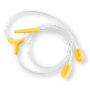 medela replacement tubing, compatible with new pump in style hands-free breast pump, authentic spare breastpump parts, made without bpa, 1 set, clear yellow