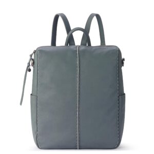 the sak los feliz backpack in leather, detachable shoulder strap, dusty blue