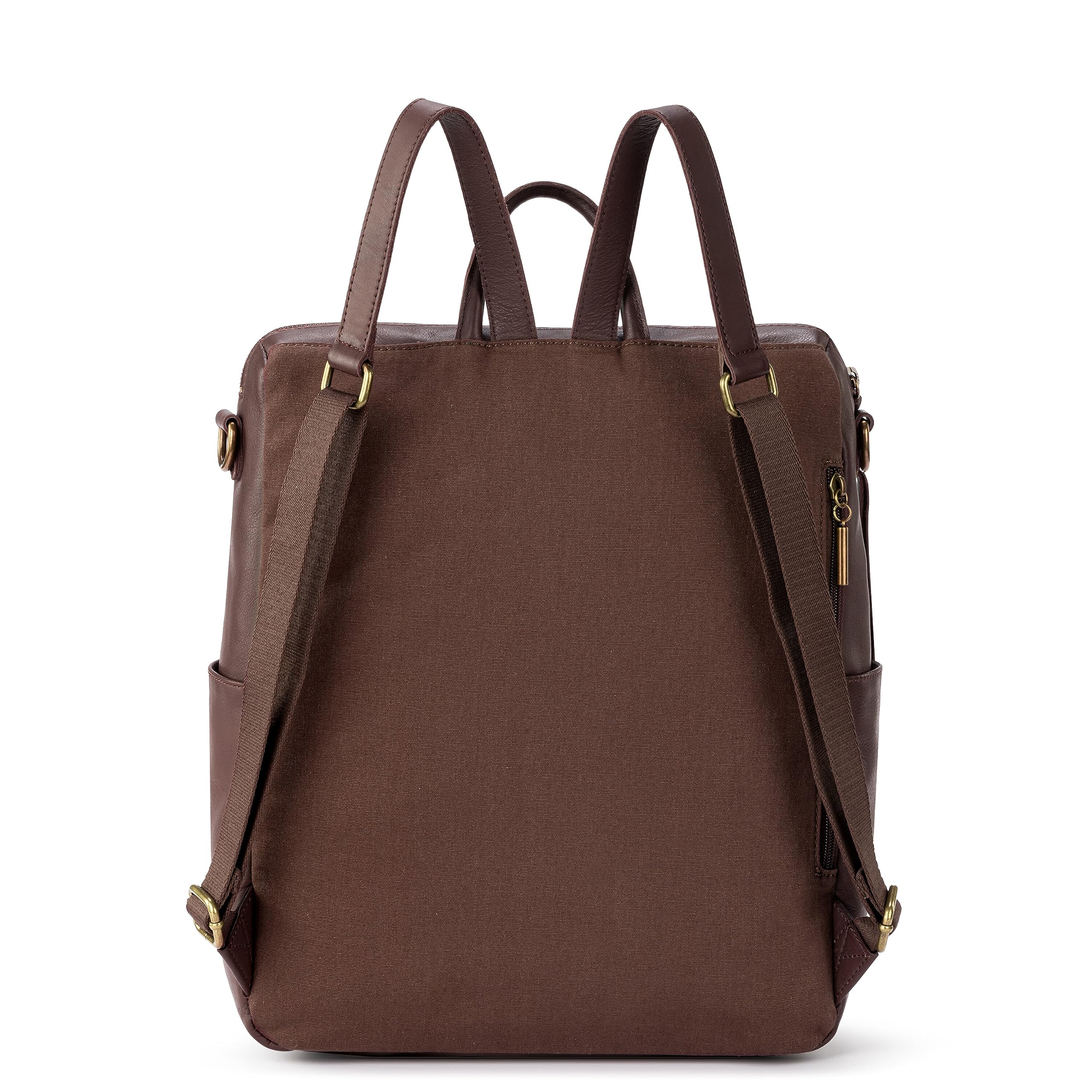 The Sak Los Feliz Backpack in Leather, Detachable Shoulder Strap, Mahogany