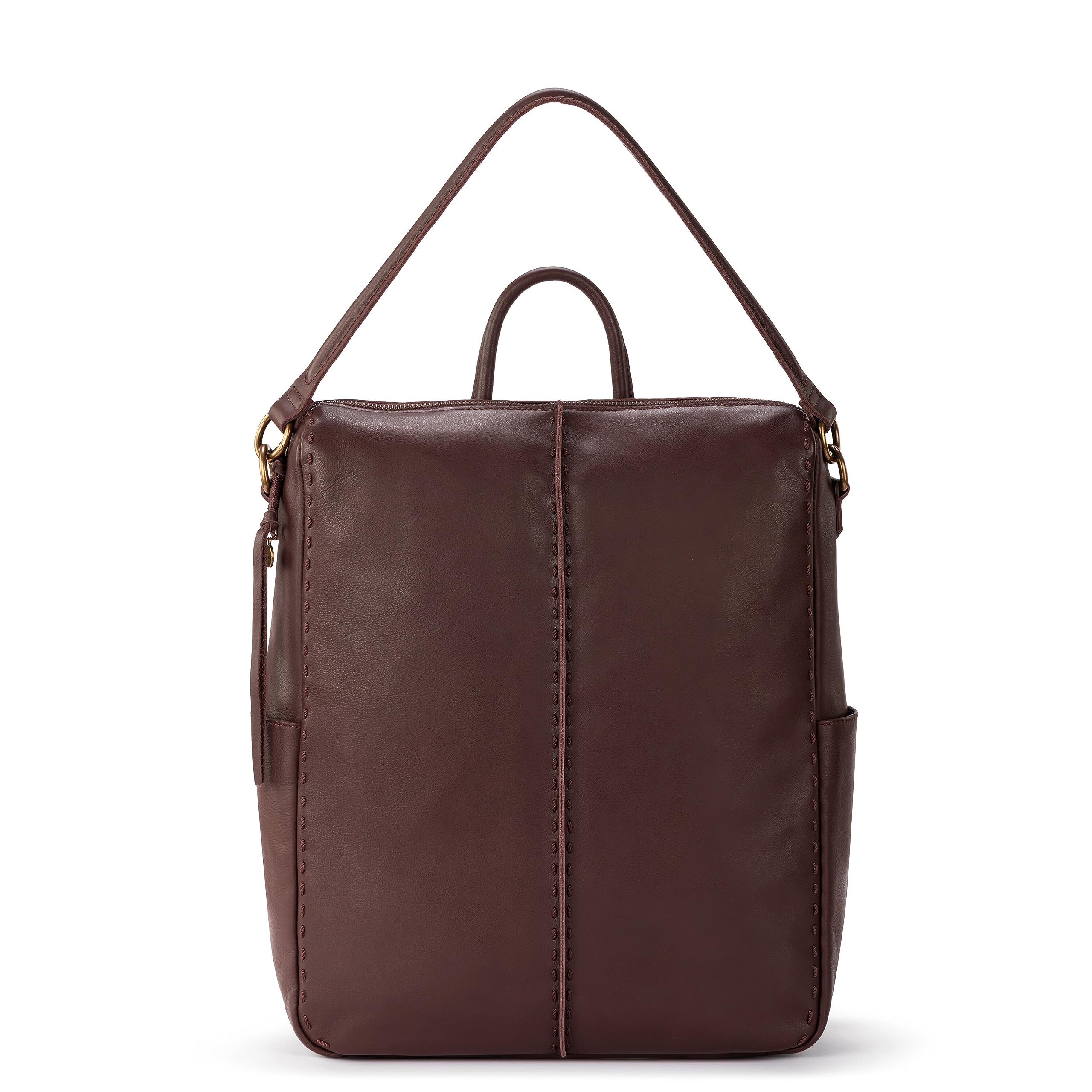 The Sak Los Feliz Backpack in Leather, Detachable Shoulder Strap, Mahogany