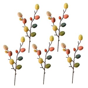 abaodam 5 egg decoration easter flower arrangement egg easter egg tree branch diy crafts egg easter picks with pastel easter eggs easter egg garland easter flowers indoor foam forsythia