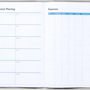 2024 Monthly Calendar Planner Organizer Date Log | 14 Month-at-a-Glance 10 X 7 Grey Sleek Denim Cover Blue Strip - Appointment Agenda Goals Accountability Meetings Book to Do List Time Management