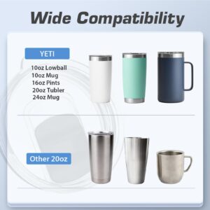 Tumbler Lids for Yeti, 2 Pack 20 oz Magnetic Replacement Covers for 20 oz Tumbler, 16 oz Pints, 10/24 oz Mug, 10 oz Lowball, for Rambler, Ozark Trail, Old Style Rtic