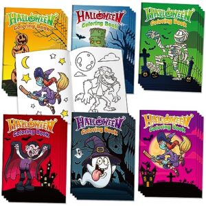 d-fantix 24 pack halloween coloring books for kids, halloween party favor for kid, halloween trick or treat goodie bag stuffer fillers gift for girls and boys, activity decorations supplies