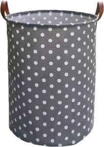 santighu large laundry basket, waterproof laundry hamper, collapsible canvas basket for kids room,toy organizer, home decor, nursery hamper (black dot)