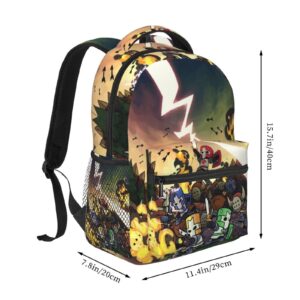 DSERC Castle Cartoon Crashers Anime Backpacks Laptop Backpack Unisex Cartoon Double Shoulder Bag for Camping Travel Daypack