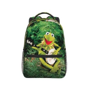 DSERC Kermit Cartoon The Frog Anime Backpacks Laptop Backpack Unisex Cartoon Double Shoulder Bag for Camping Travel Daypack