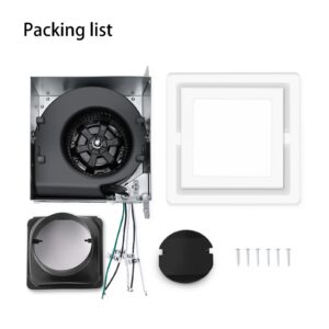 JOEAONZ Bathroom Fan with Light 110 CFM Quiet, 6500K 800LM Household Ventilation Fan Light Combo, Energy Saving Ceiling Mount Bathroom Exhaust Fan, Multipurpose Bath Extractor Fan, Easy to Install