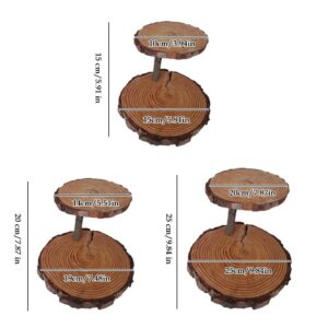 2 Tiered Wood Stand, Rustic Wood Cake Stand, Dessert Display Tray, Cup Cake Tier Stand Farmhouse Tiered Tray Decor Set for Party and Wedding Decoration