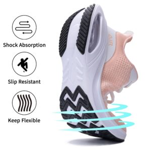 JARLIF Air Running Shoes for Women Athletic Tennis Sport Shoes Casual Walking Gym Jogging Sneaker PinkWhite 10