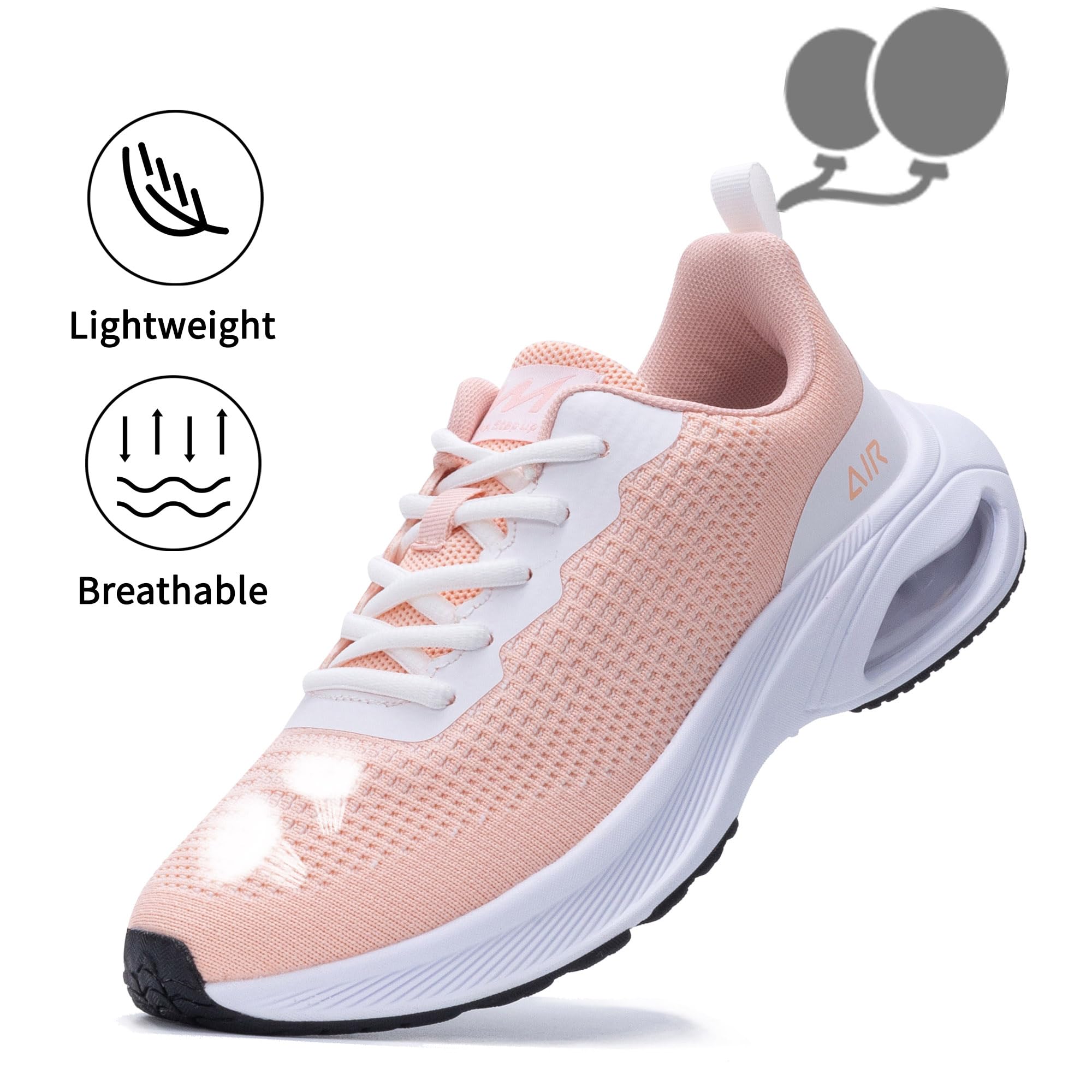 JARLIF Air Running Shoes for Women Athletic Tennis Sport Shoes Casual Walking Gym Jogging Sneaker PinkWhite 10