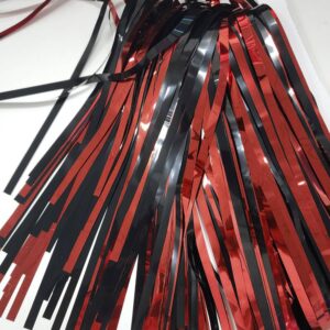 Black Red Party Streamers Backdrop - GREATRIL Foil Fringe Tinsel for Stranger/Friday Party - 3.2ft X 8.2ft - 2 Packs