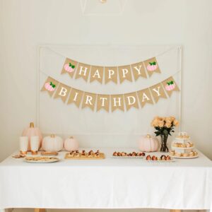 Pumpkin Birthday Burlap Banner Our Little Pumpkin Party Decoration Thanksgiving Fall Theme Birthday Supplies Pink