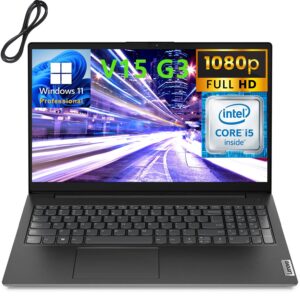 lenovo 2023 v15 g3 15.6" fhd business laptop computer, 12th gen intel 10 cores i5-1235u (beat i7-1195g7), 24gb ddr4 ram, 2tb pcie ssd, 802.11ac wifi, bluetooth 5.1, windows 11 pro, az-xut cable