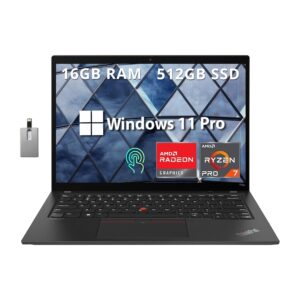 lenovo thinkpad t14s g3 14” wuxga touchscreen business laptop, amd ryzen 7 pro 6850u, 16gb lpddr5 ram, 512gb ssd, amd radeon 680m, backlit kb, fingerprint reader, win 11 pro, 32gb usb card