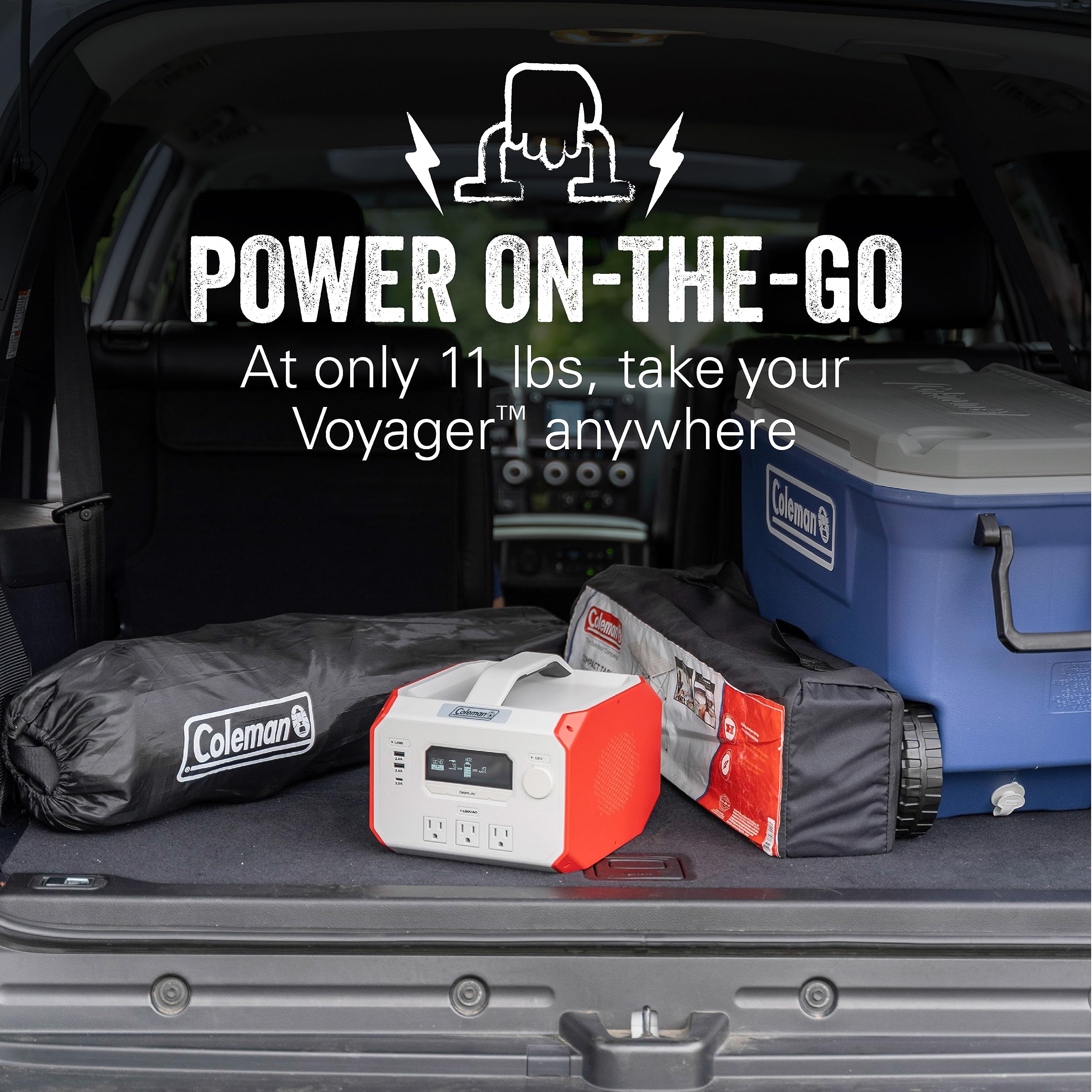 Coleman Voyager Go 500 Battery Generator - Portable Power Station, 478Wh Lithium-Ion Battery, 500W Pure Sine Wave Inverter, Fast Charging, Solar Generator for Home Backup Power, Camping & RVs