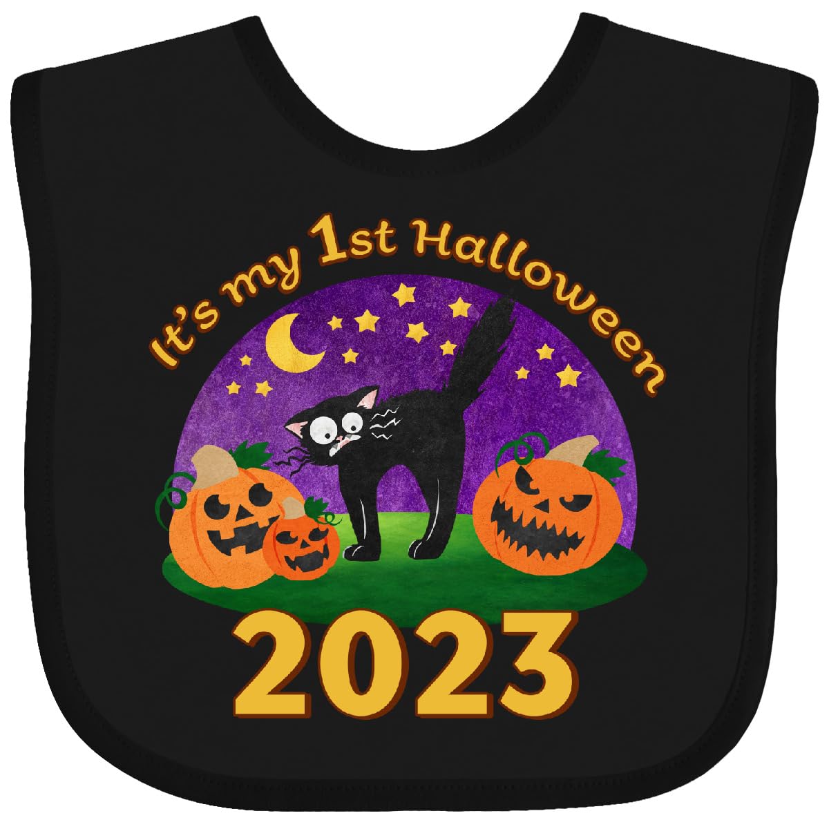 inktastic It's My 1st Halloween 2023 Baby Bib Black 42ab9