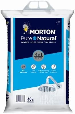 Morton Pure & Natural Water Softening Crystals, 40 lbs, White (Pack-2)