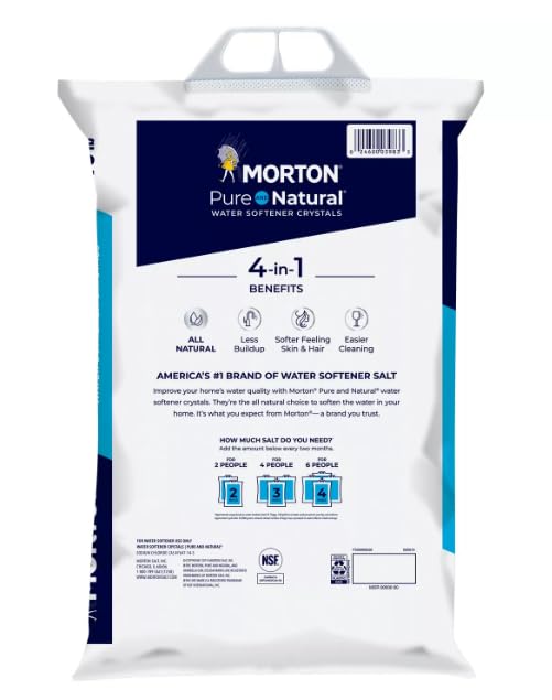 Morton Pure & Natural Water Softening Crystals, 40 lbs, White (Pack-2)