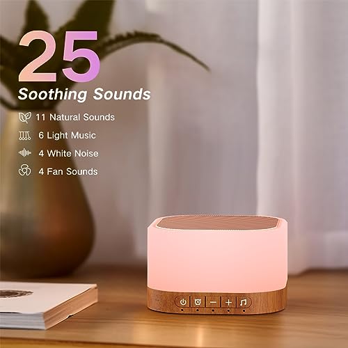 SleeZOO Sound Machine White Noise Machine with 25 Soothing Sounds 12 Colors Light with 10 Adjustable Levels 32 Adjustable Volumes 5 Timers Sleep Therapy for Adults Kids Baby Portable for Office Travel