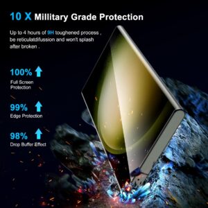 [2+2 Pack] Galaxy S23 Ultra Privacy Screen Protector, 9H Tempered Glass, Ultrasonic Fingerprint Support, 3D Curved, HD Clear Anti-Spy Film for Samsung S23 Ultra 5G Glass Screen Protector